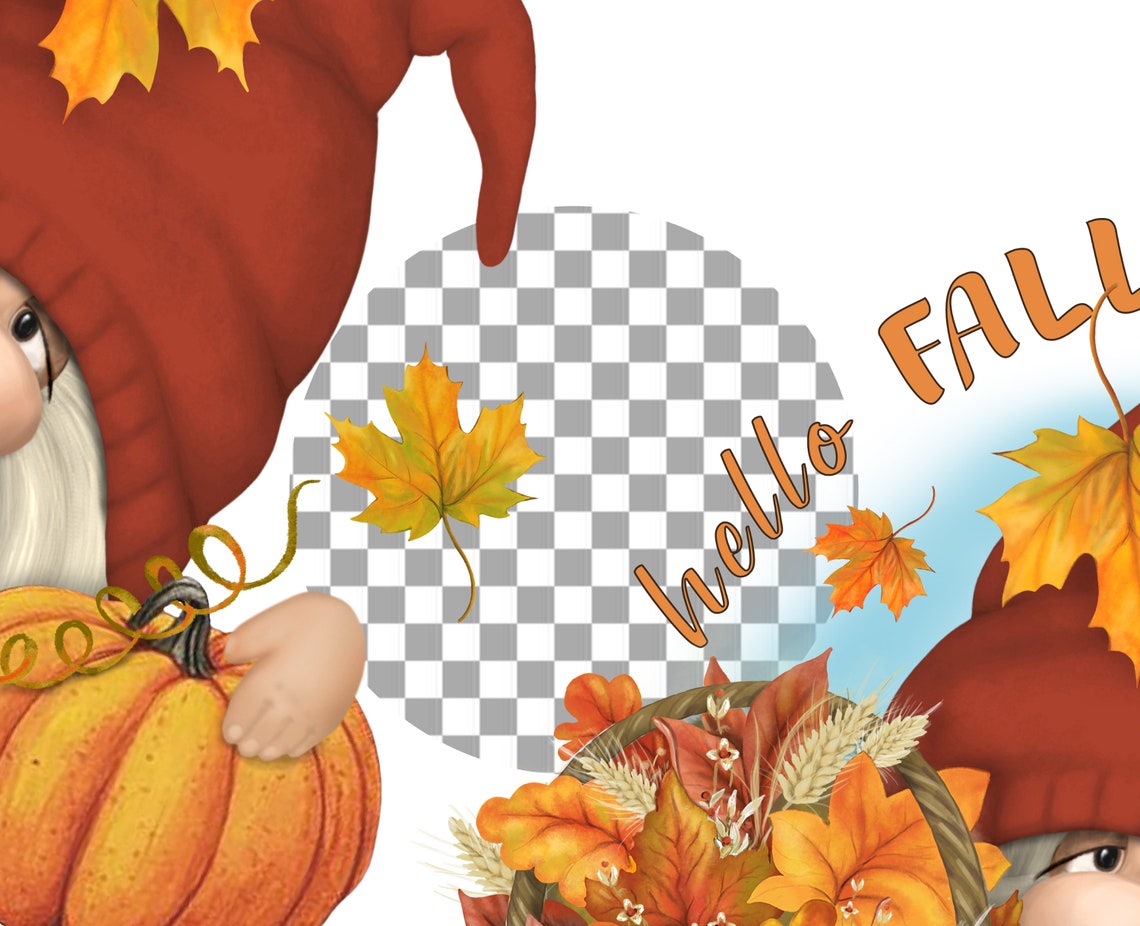 Fall Gnome PNG Clipart Autumn Cute Pumpkin Thanksgiving - Etsy