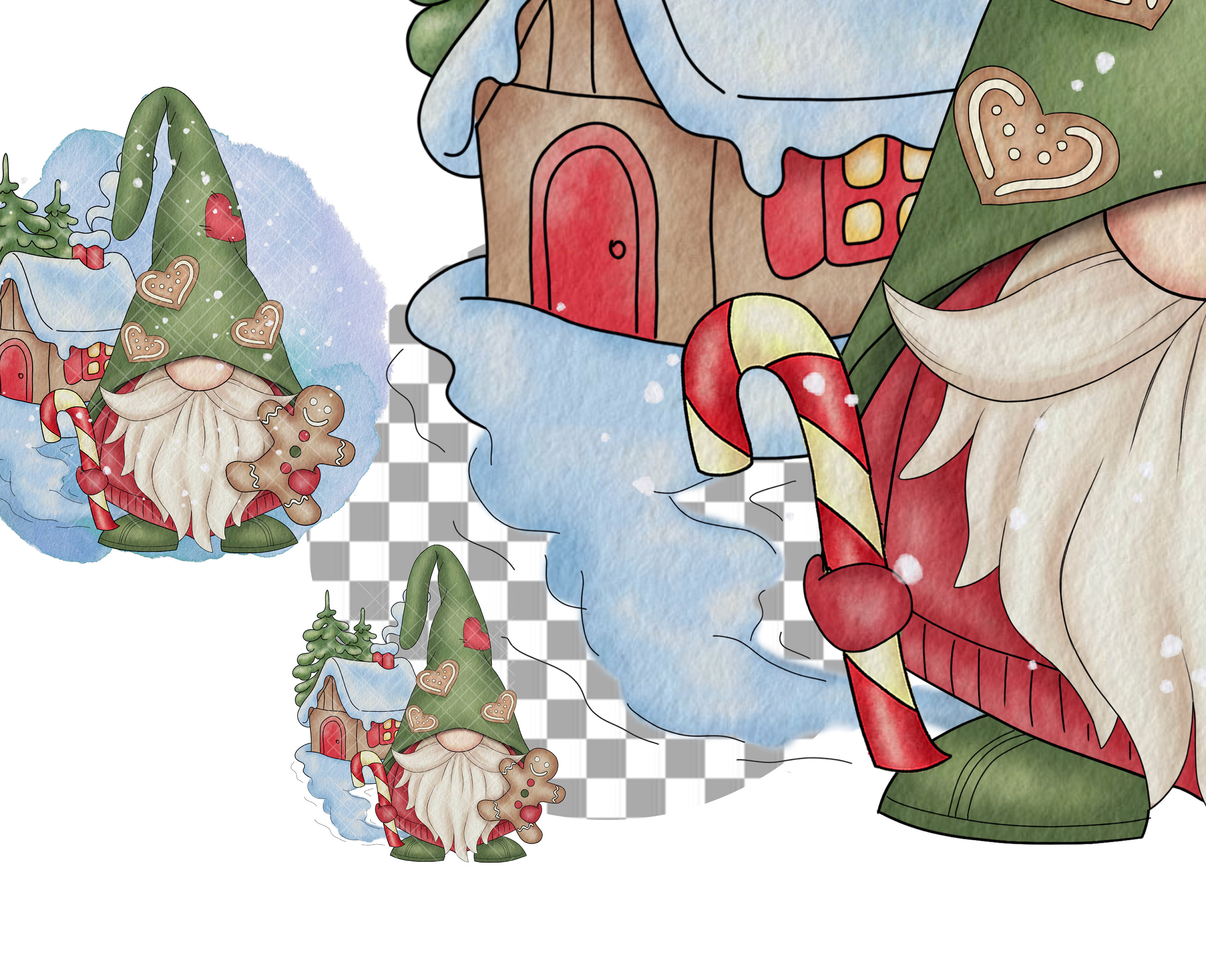 Christmas Gnome PNG Clipart Gingerbread Digital Gonk Hello - Etsy UK