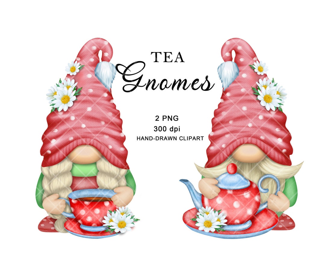 Cute Gonk Clipart Gnome PNG Tea Lovers Gift Ideas Watercolor Tumbler ...