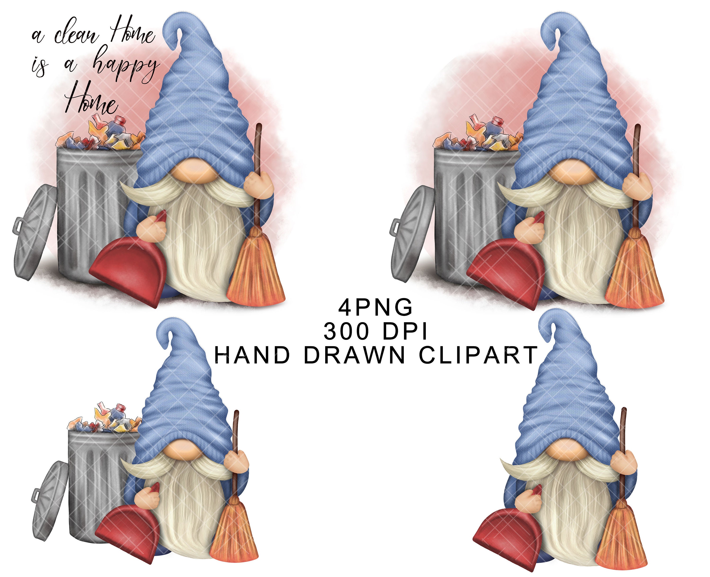 Cleaning Gnome PNG Clipart Gonk Clean Home Sublimation Tumbler - Etsy