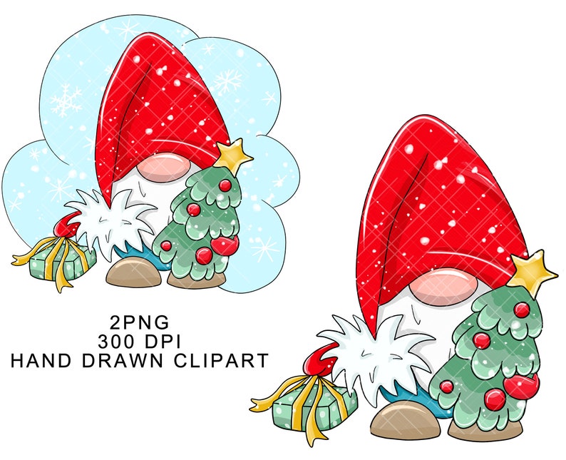 Christmas Gnome PNG Clipart Digital File for Sublimation Cute - Etsy