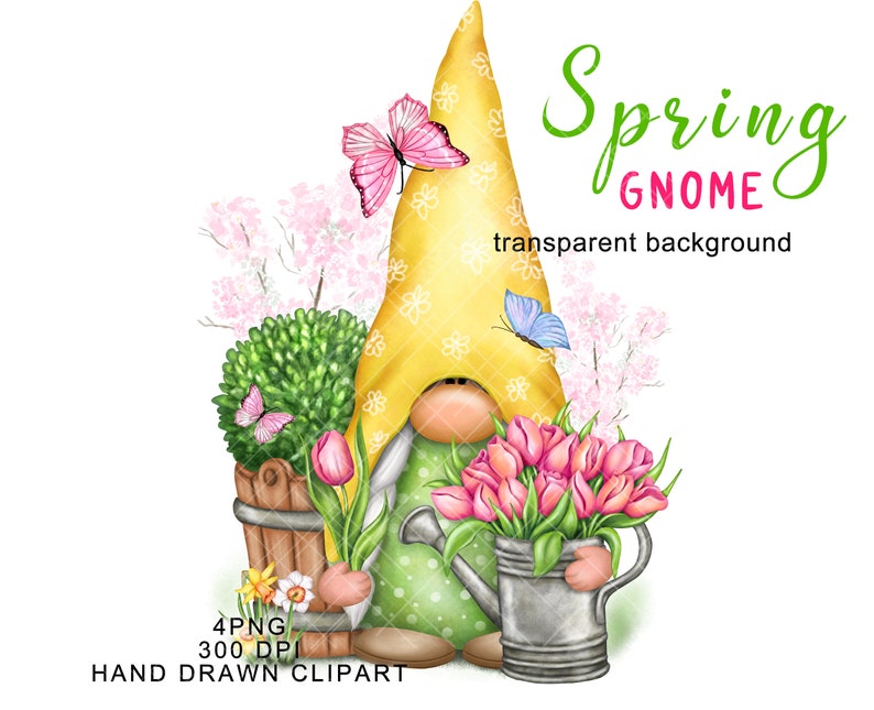Spring Gnome PNG Girl Garden Clipart Cute Gonk Decal Tumbler - Etsy