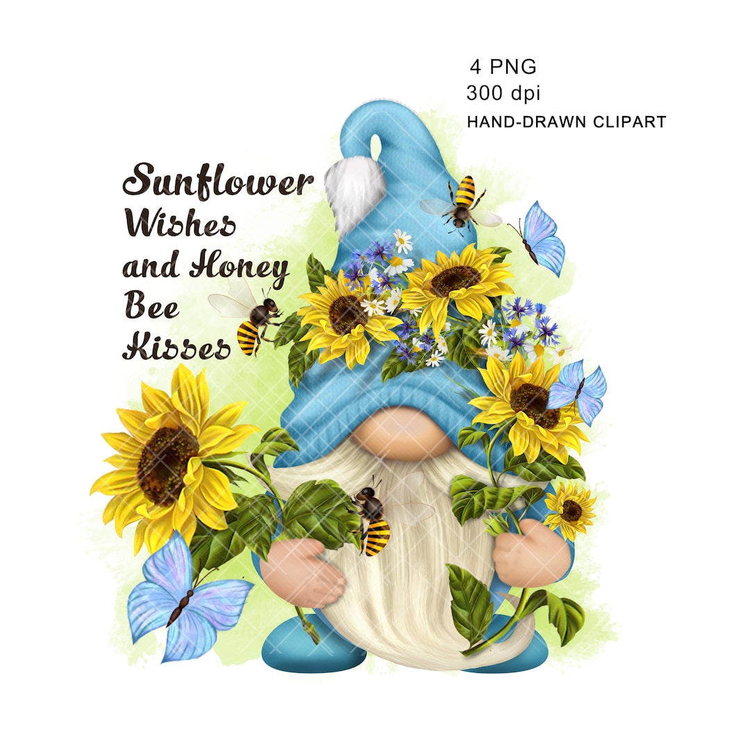 Gnome PNG Clipart Sunflower Cute Gonk Ukraine Mothers Day Birthday Bee ...