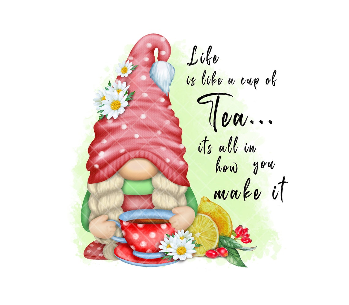 Gnome PNG Clipart Tea Lovers Gift Ideas Cute Gonk Watercolor - Etsy