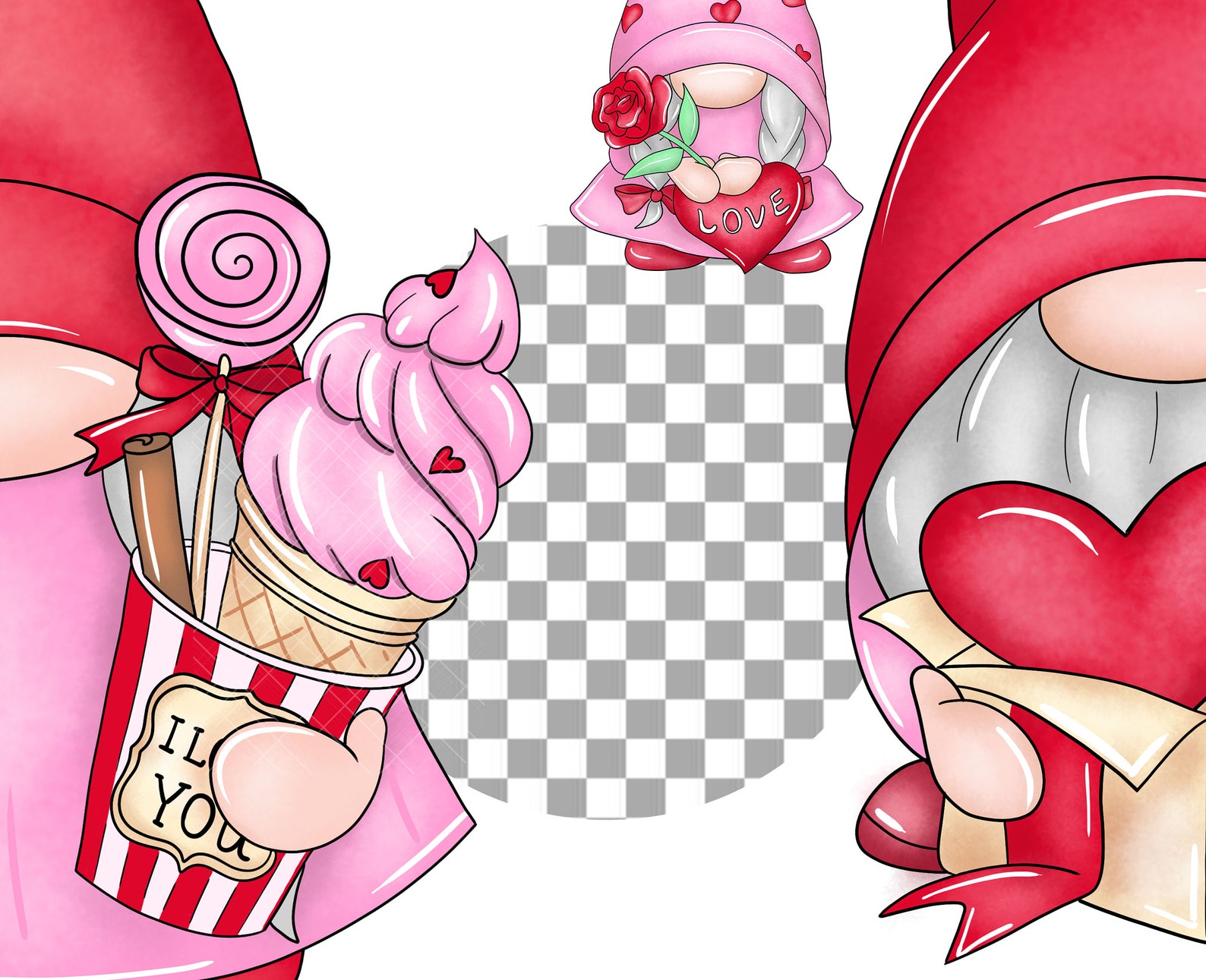 Valentine Gnomes PNG Clipart Pink Gonk Valentine Romantic Love Cute ...