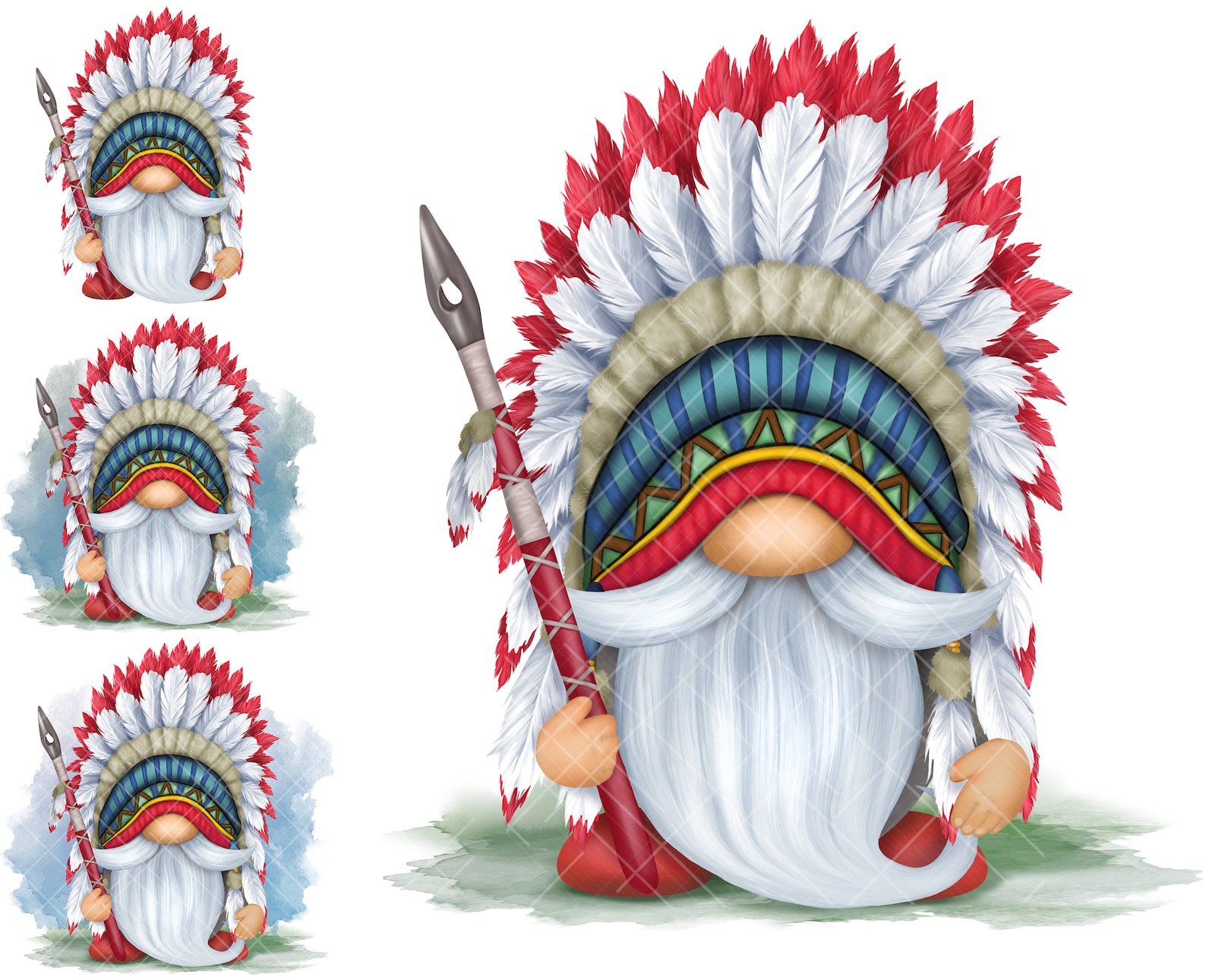 Native American Gnome PNG Indian Headdress Clipart Cute Gonk Western ...