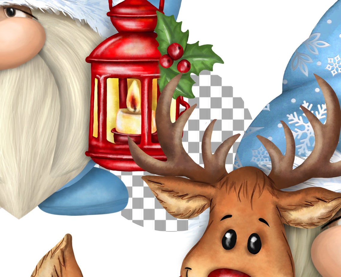 Christmas Gnomes PNG Clipart Cute Gonk Digital Watercolor - Etsy