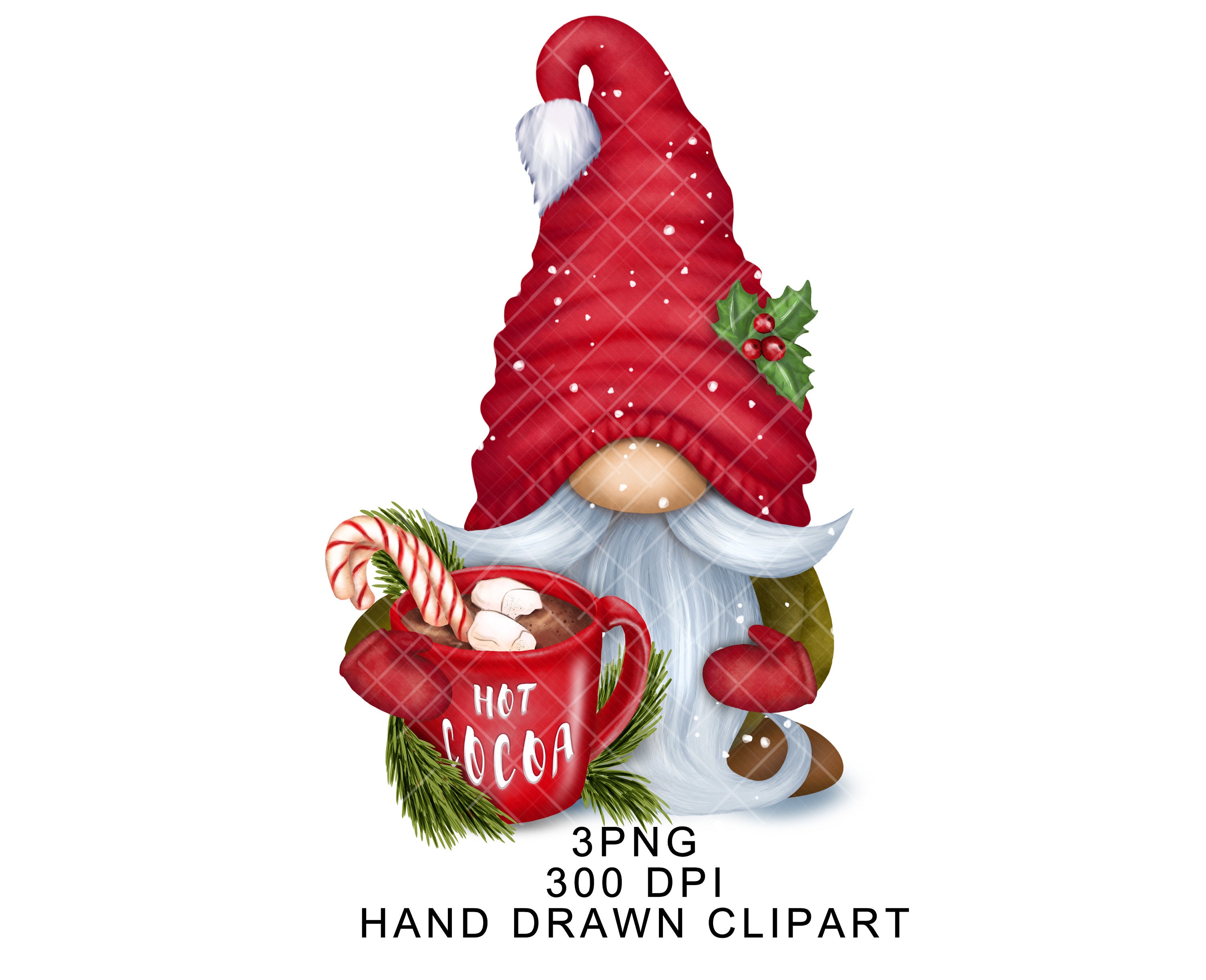Gnome PNG Hot Cocoa Winter Clipart Digital Christmas Gonk - Etsy