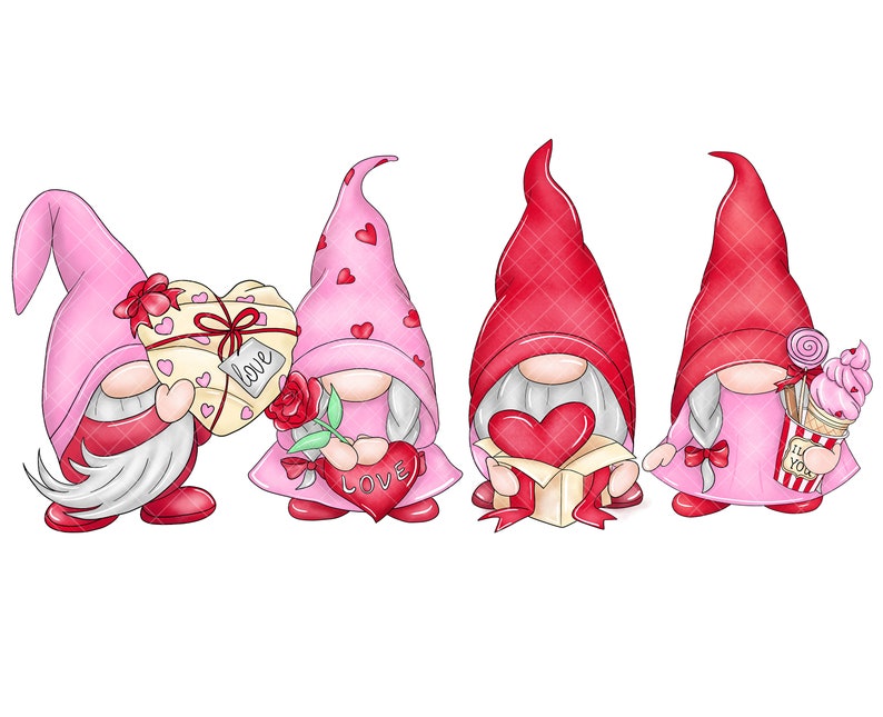 Valentine Gnomes PNG Clipart Pink Gonk Valentine Romantic Love Cute ...