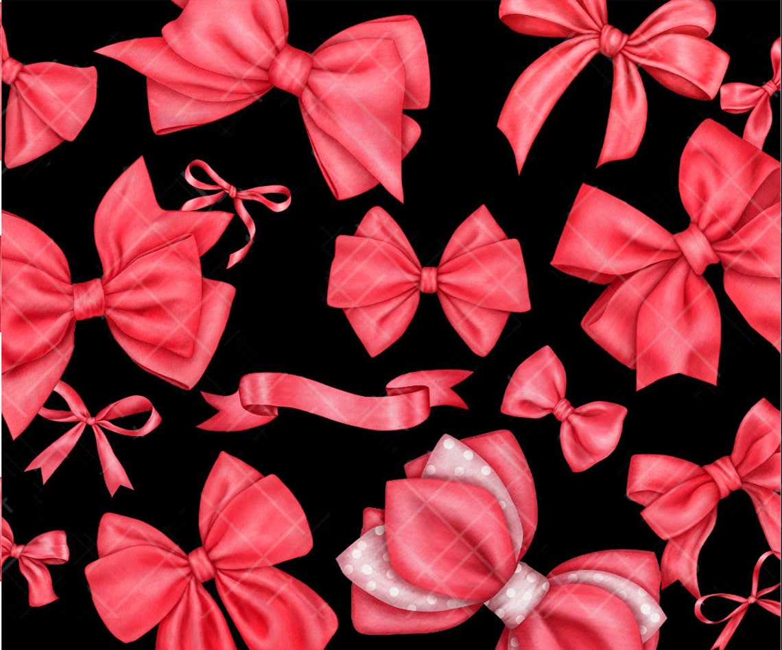 Watercolor Red Ribbon Bows PNG Clipart Graphics Handpainted - Etsy