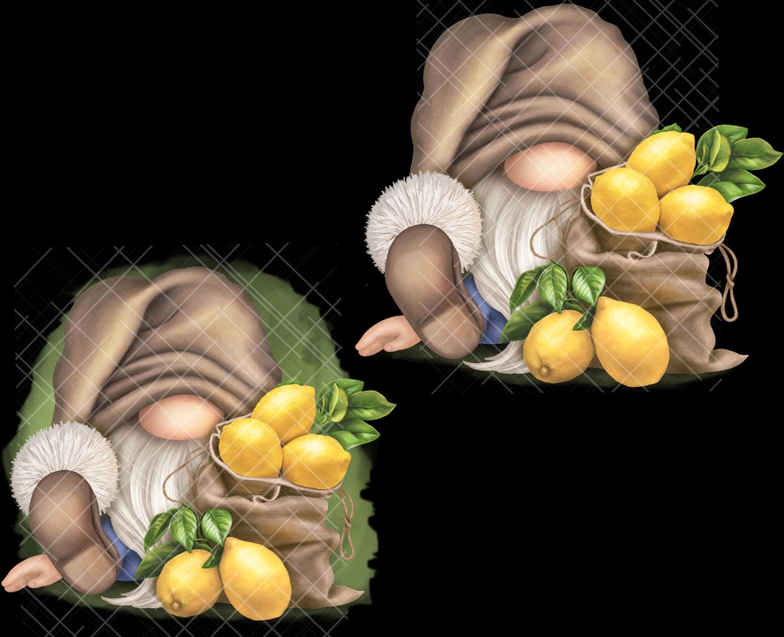 Lemon Gnome PNG Clipart Citrus Cute Gonk Squeeze the Day - Etsy
