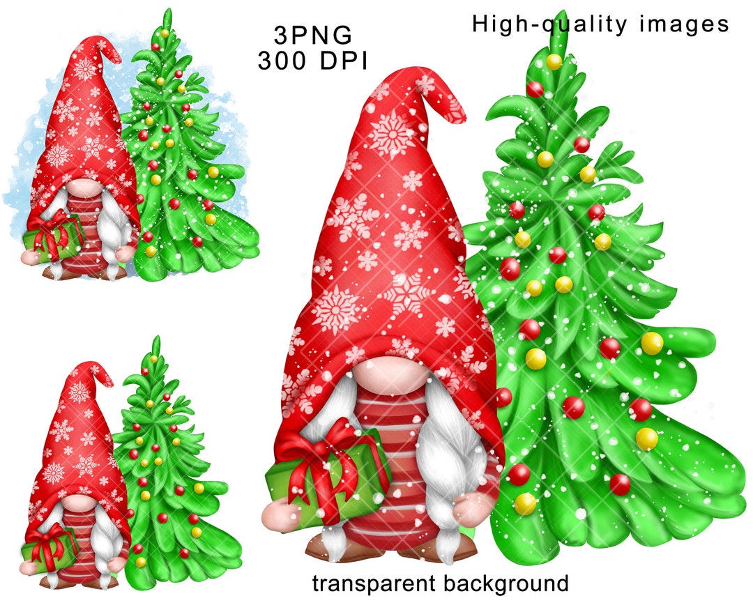 Christmas Tree Gnome PNG Clipart Winter Sublimation Digital Designs - Etsy