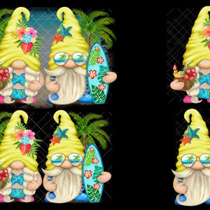 Summer Gnome PNG Tropical Clipart Blue Cute Gonk Surfing Ukraine Beach ...