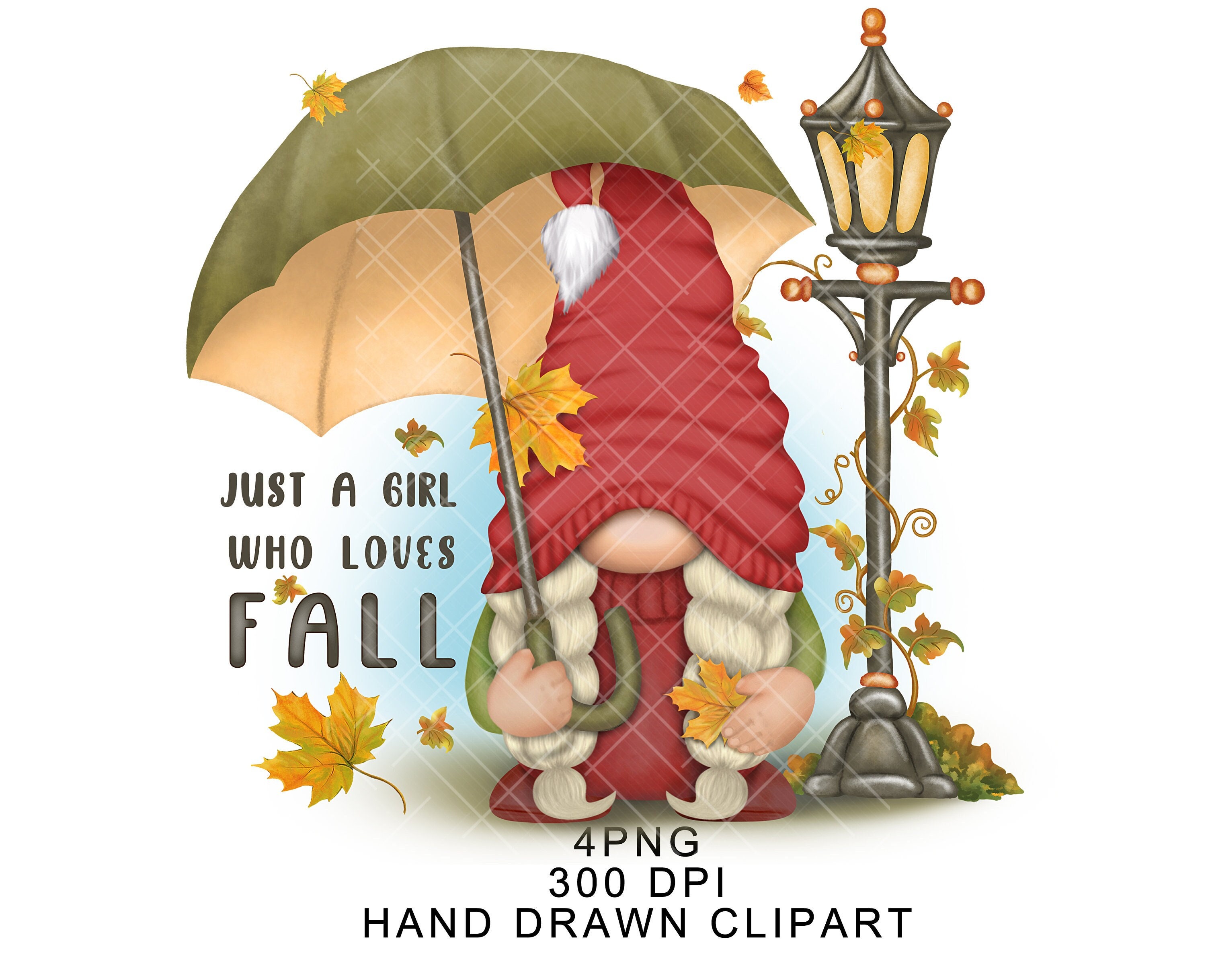 Just a Girl Who Loves Fall Gnome PNG Clipart Cute Autumn - Etsy