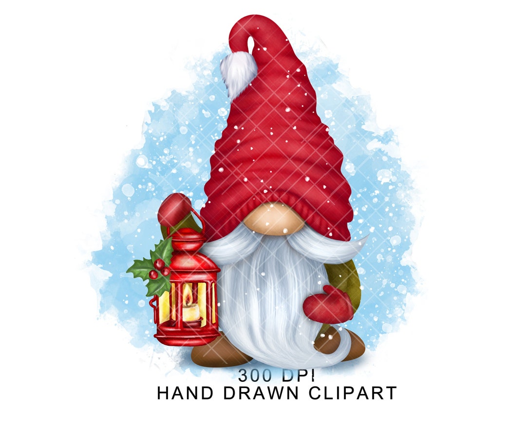 Christmas Gnome PNG Clipart Snow Digital Cute Gonk Hello - Etsy