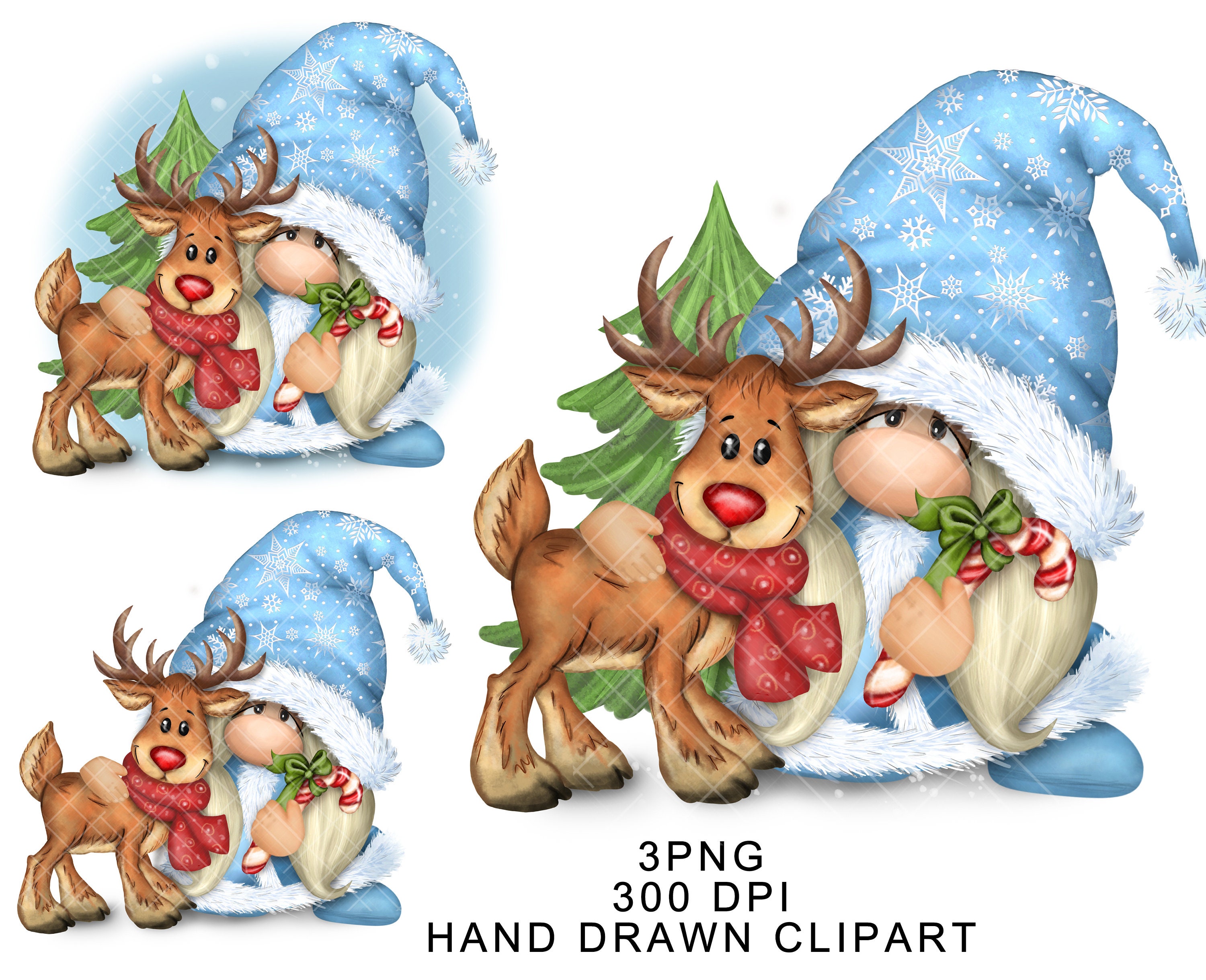 Christmas Gnome PNG Winter Clipart Digital Cute Gonk Christmas - Etsy