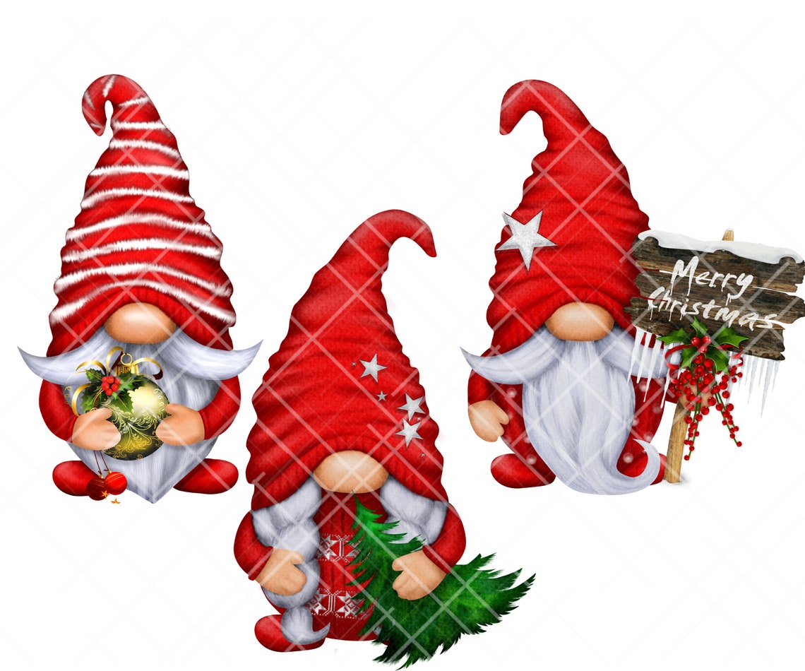 Christmas Gonk PNG Gnomes Digital Cute Gnome Red Watercolor Clipart ...