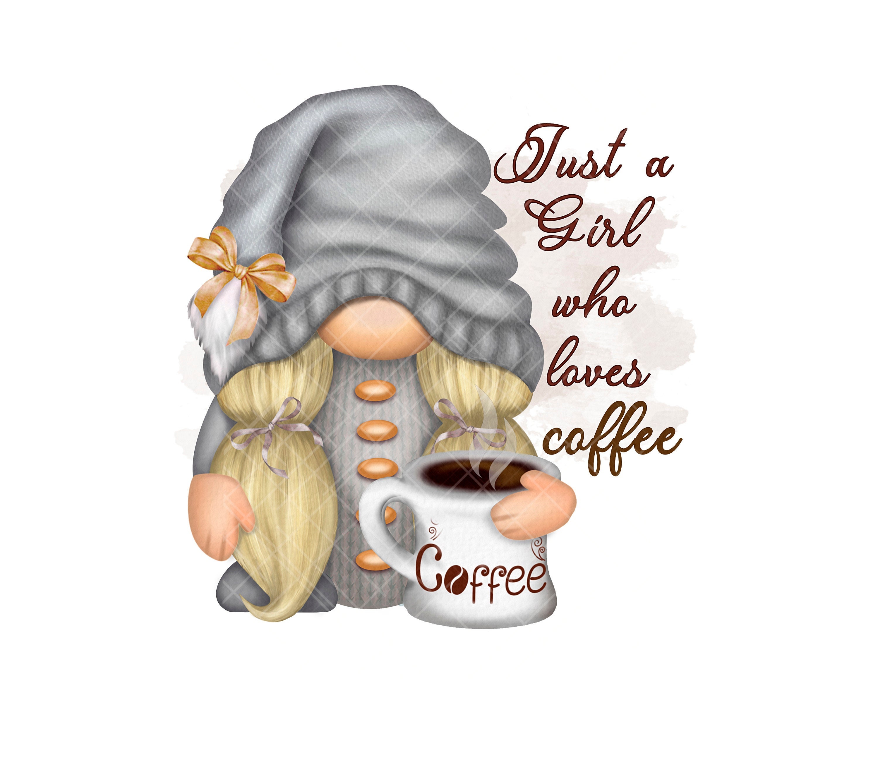 Coffee Gnome PNG Clipart Cute Gonk Coffee Decal Tumbler - Etsy