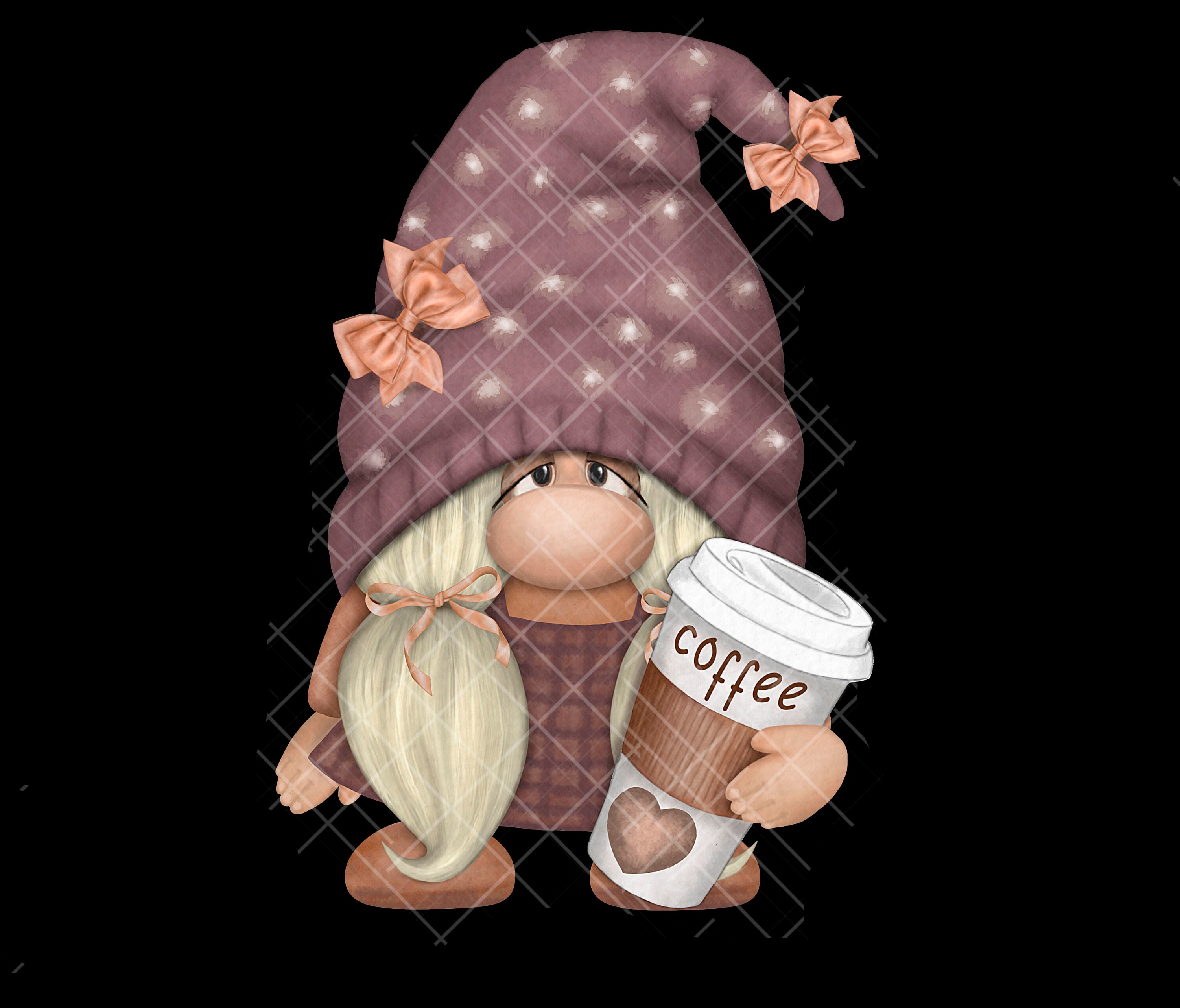 Coffee Gnome PNG Clipart Cute Gonk Coffee Decal Tumbler - Etsy