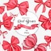 Watercolor Red Ribbon Bows PNG Clipart Graphics Handpainted - Etsy