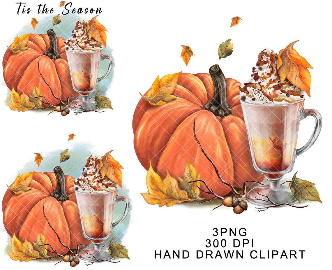 Tis the Season Fall Coffee PNG Clipart Autumn Design Cute - Etsy