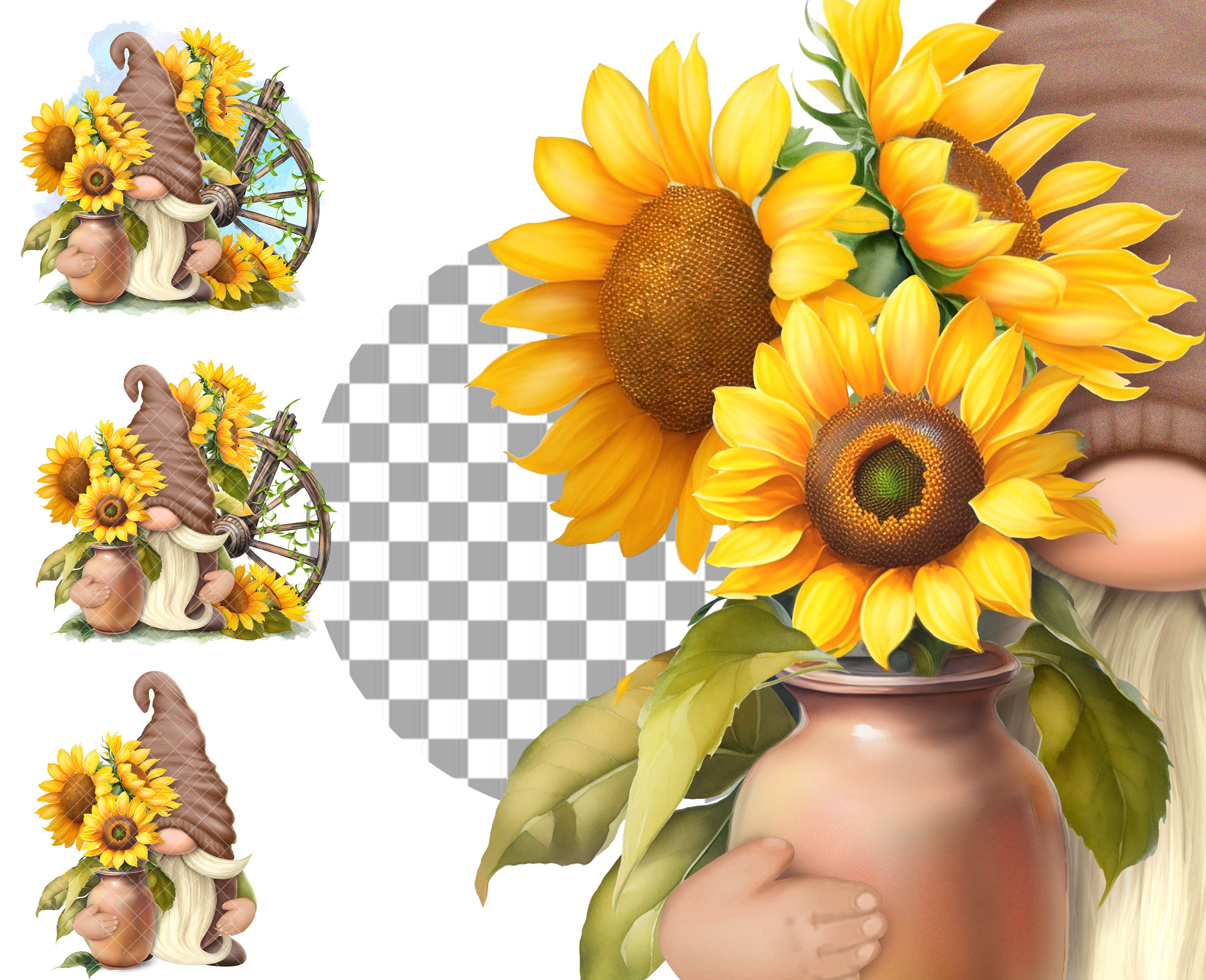 Sunflower Gnome PNG Clipart Summer Cute Gonk Sublimation Sunflower ...