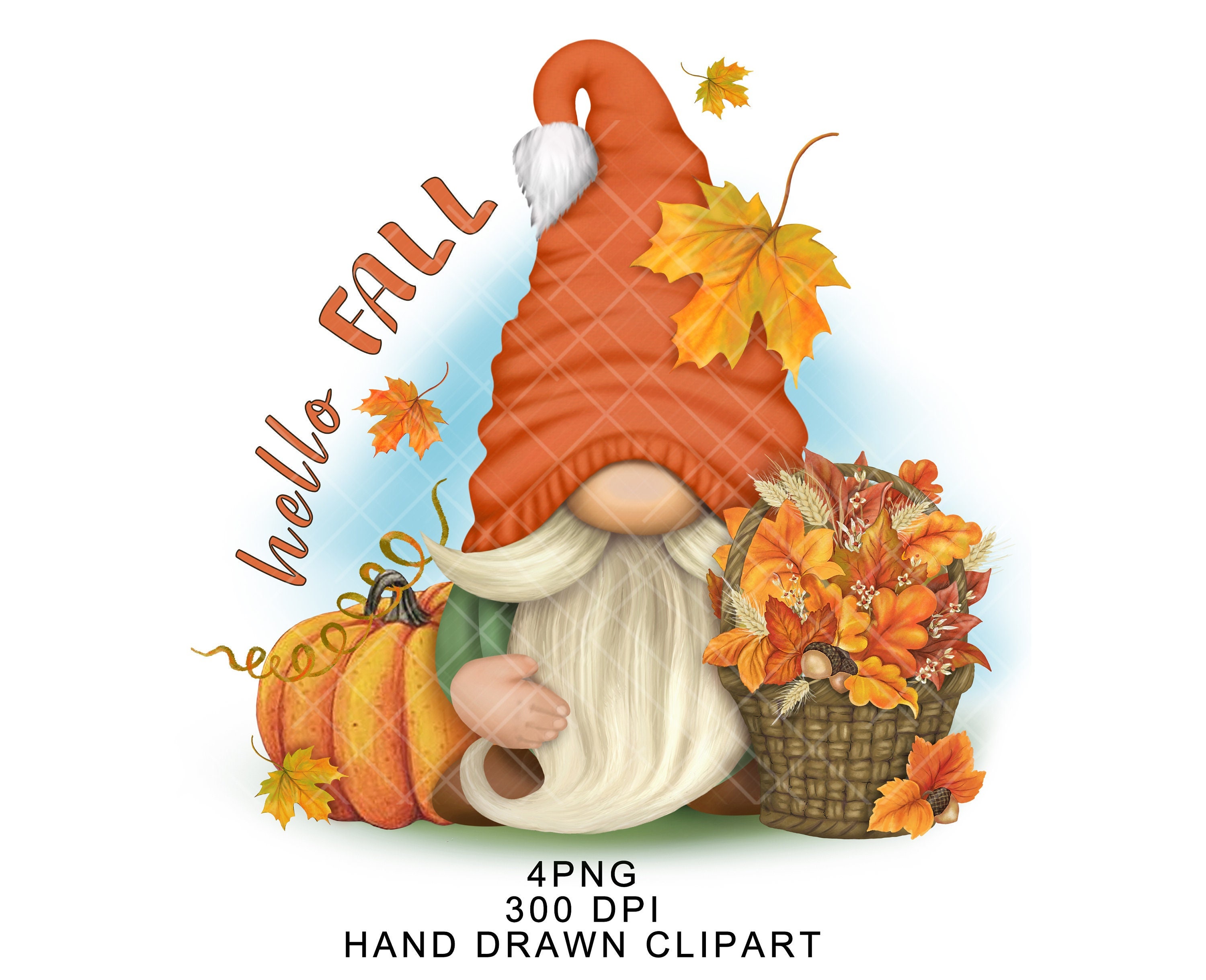 Fall Gnome PNG Clipart Cute Autumn Pumpkin Thanksgiving - Etsy