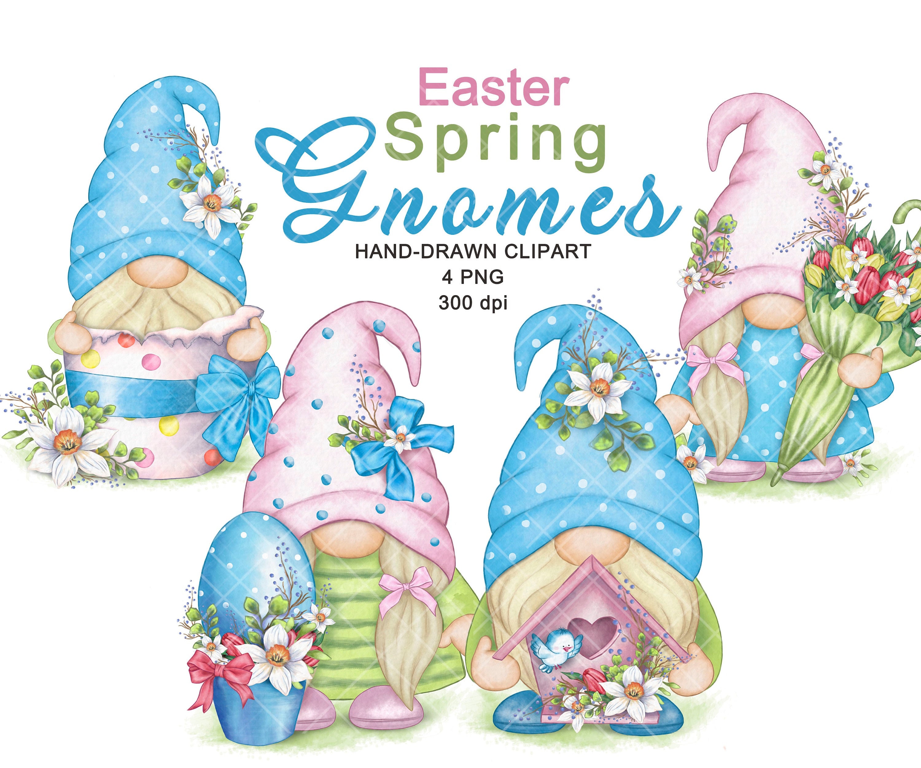 Spring Gnome PNG Easter Clipart Cute Gonk Decal Tumbler - Etsy