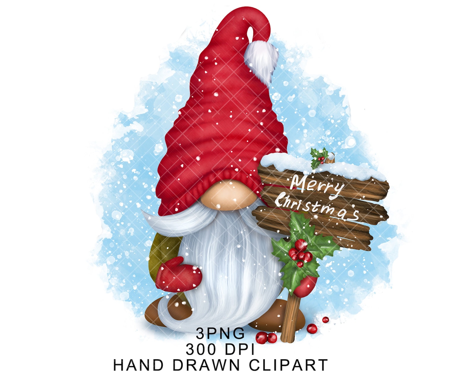 Christmas Gnome PNG Clipart Gonk Digital Hello Winter Snow - Etsy