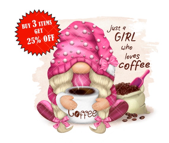 Coffee Gnome PNG Clipart Cute Gonk Coffee Decal Tumbler - Etsy