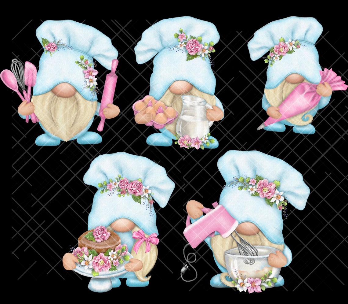 Baking With My Gnomies Gnome PNG Cute Gonk Clipart Bake Apron - Etsy