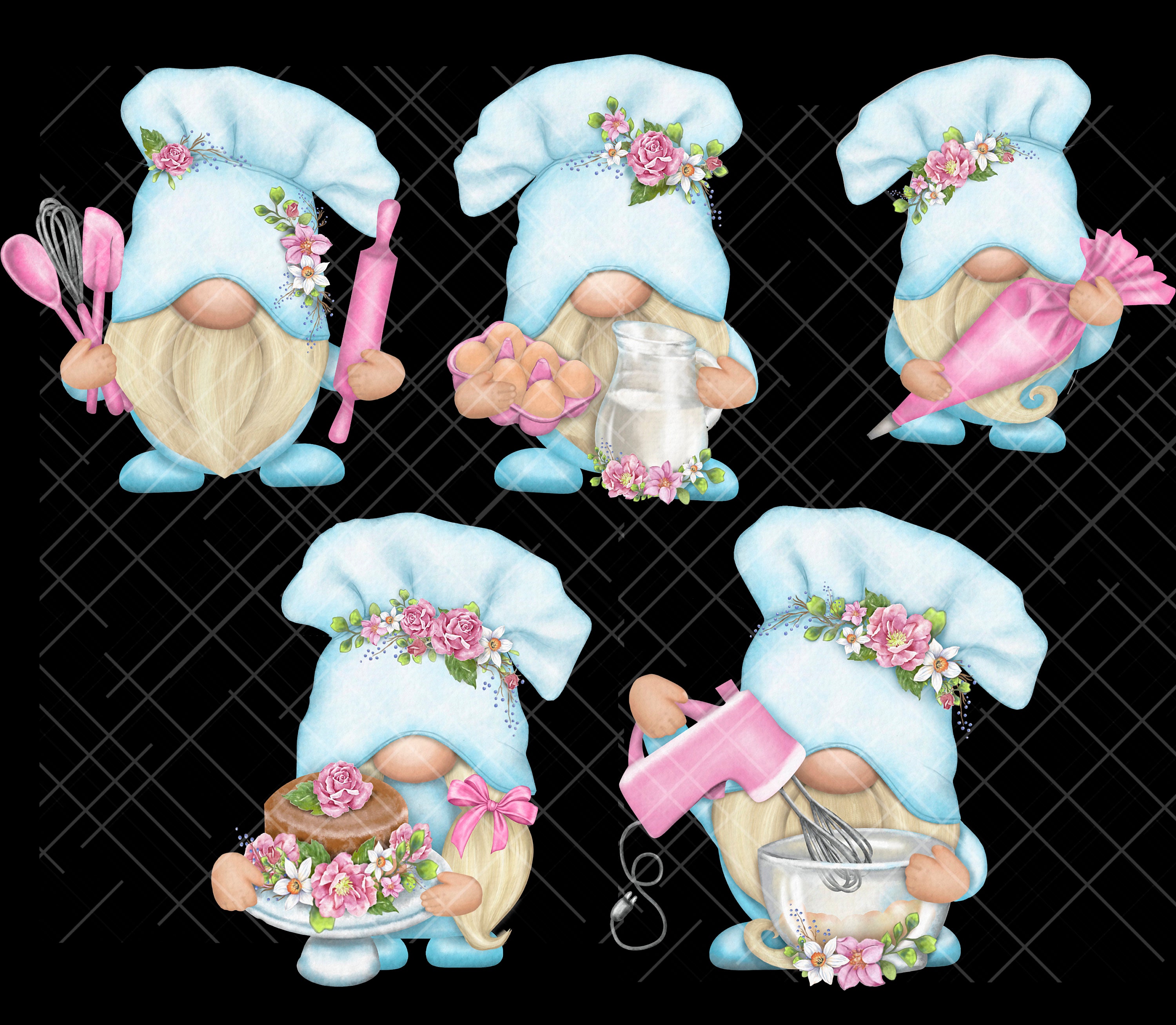 Baking With My Gnomies Gnome PNG Cute Gonk Clipart Bake Apron - Etsy