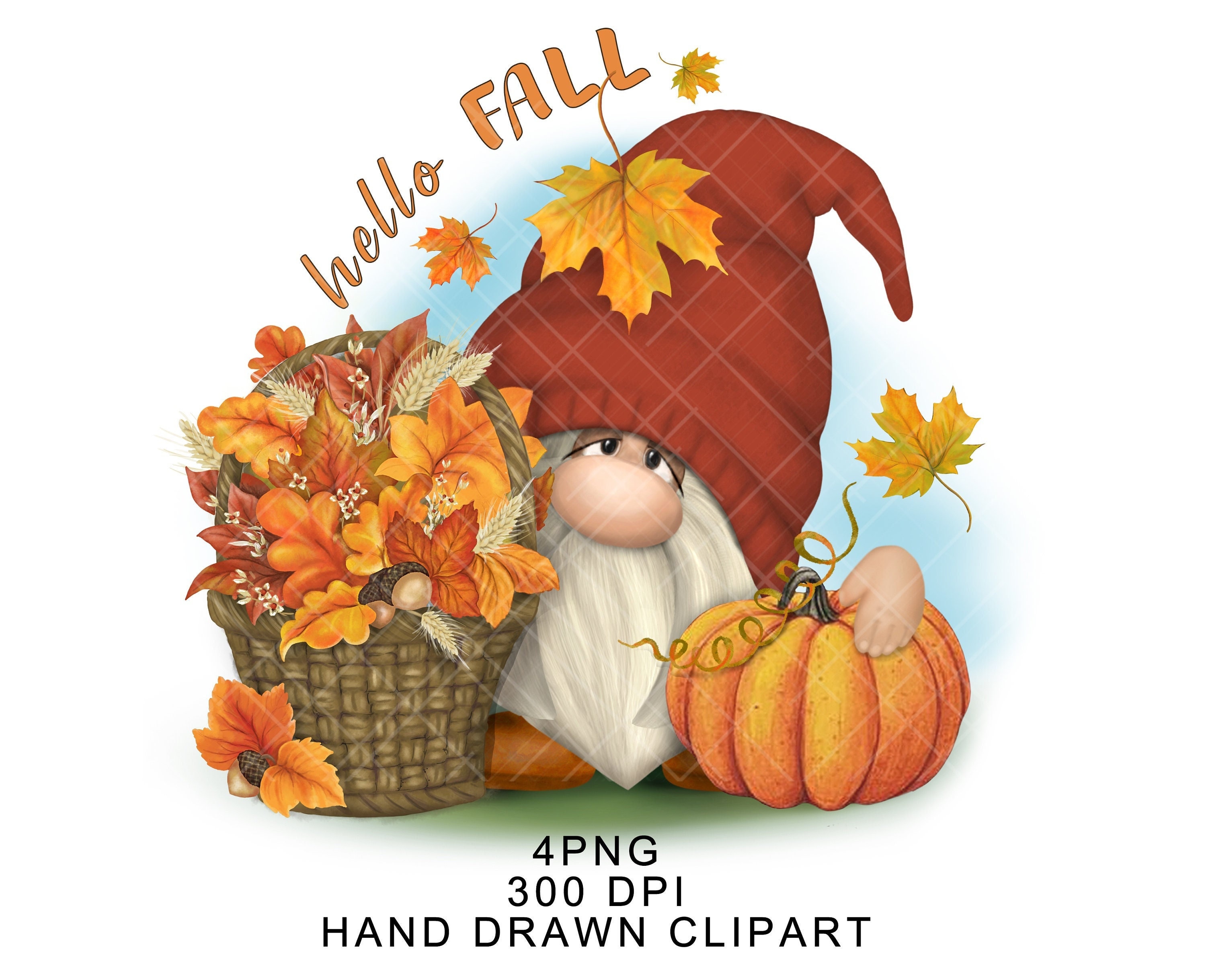 Fall Gnome PNG Clipart Autumn Cute Pumpkin Thanksgiving - Etsy