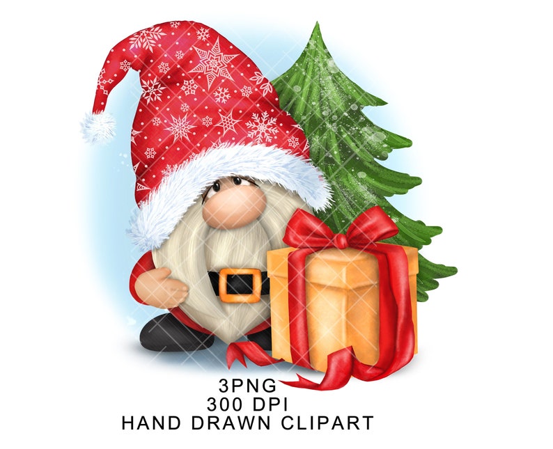 Santa Gnome PNG Clipart Winter Digital Cute Gonk Christmas - Etsy