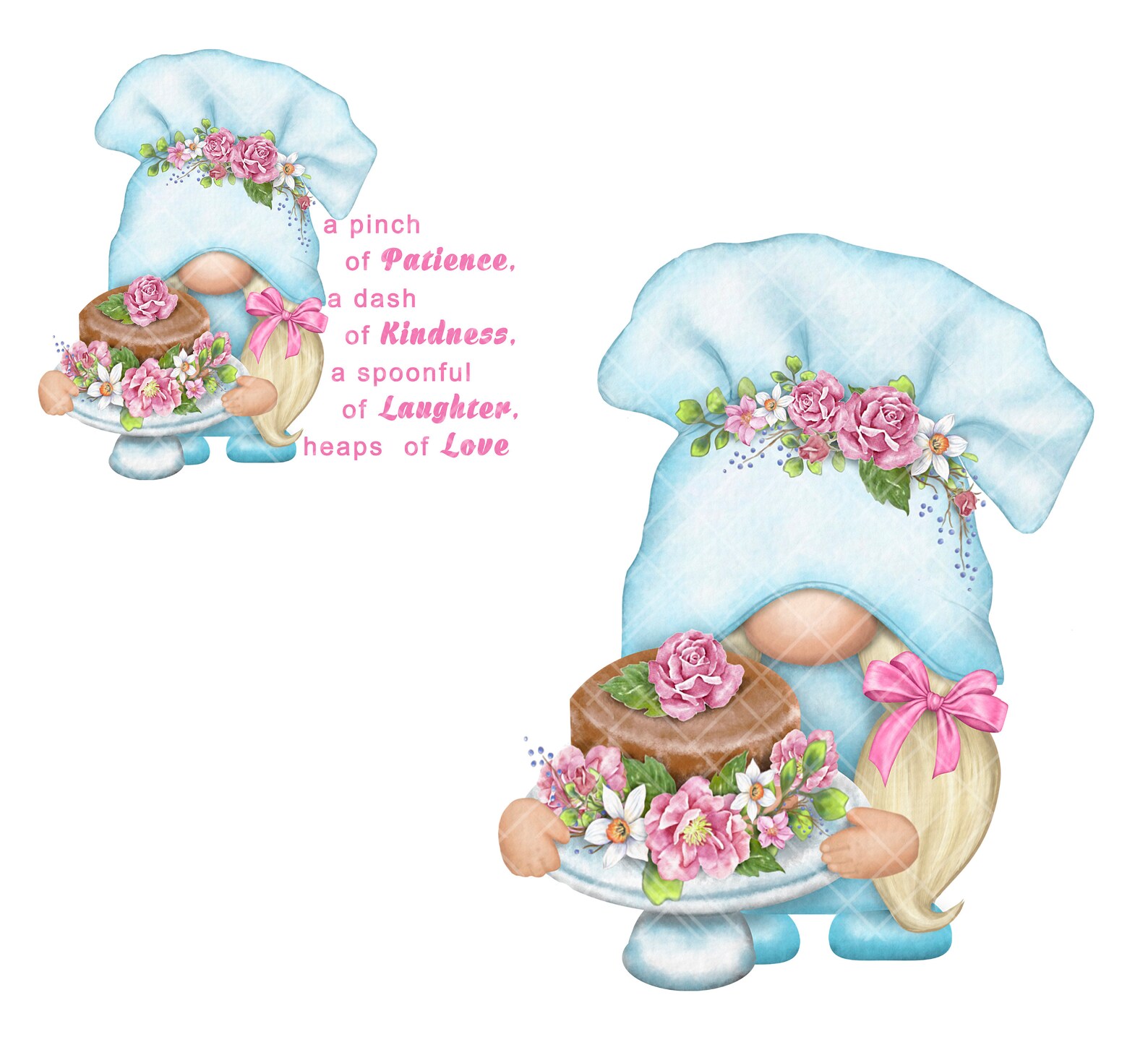 Baking Gnome PNG Cute Gonk Clipart Apron Funny Bakery Chef Watercolor ...