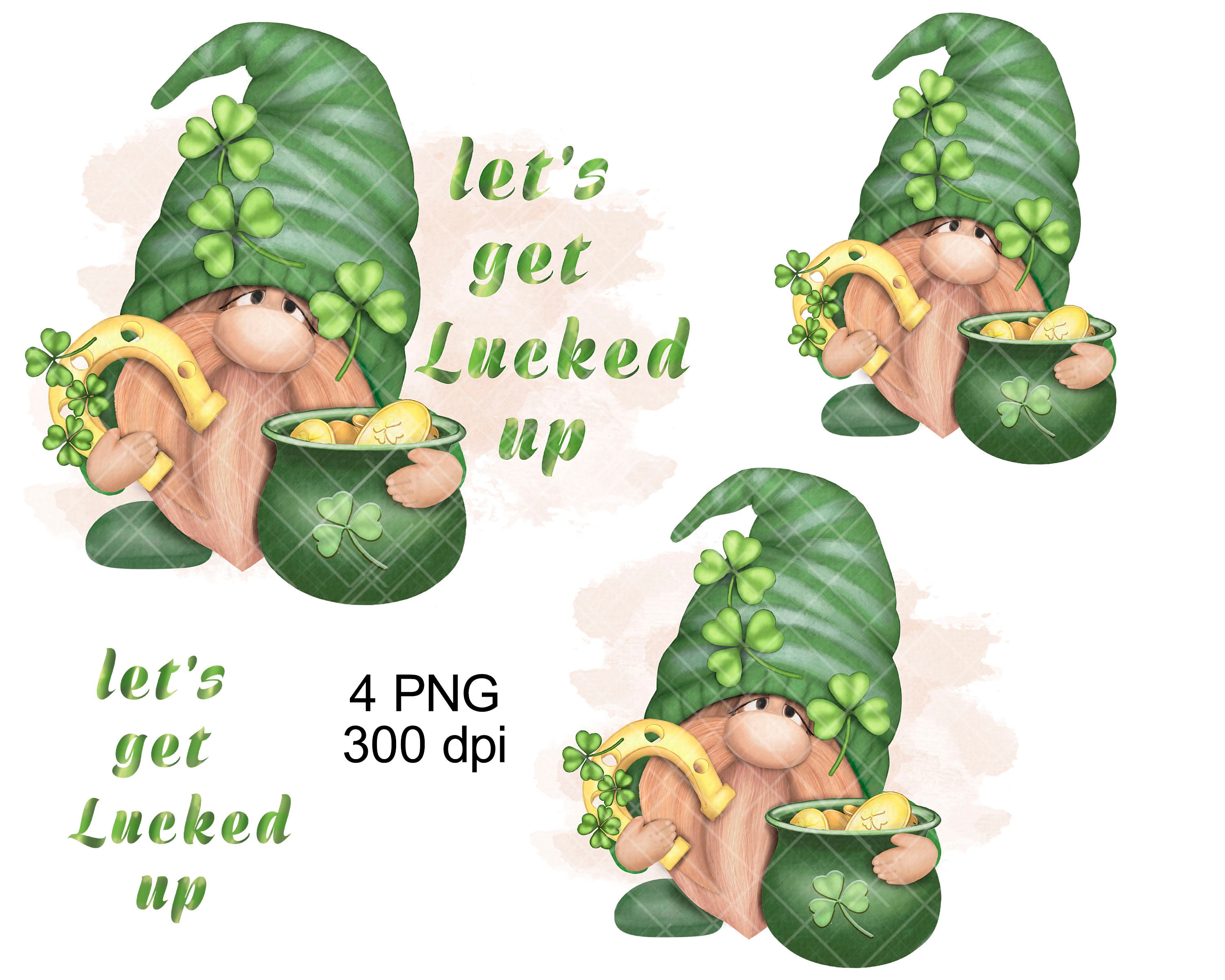 St Patricks Day Gnomes PNG Clipart Shamrock Horseshoe - Etsy