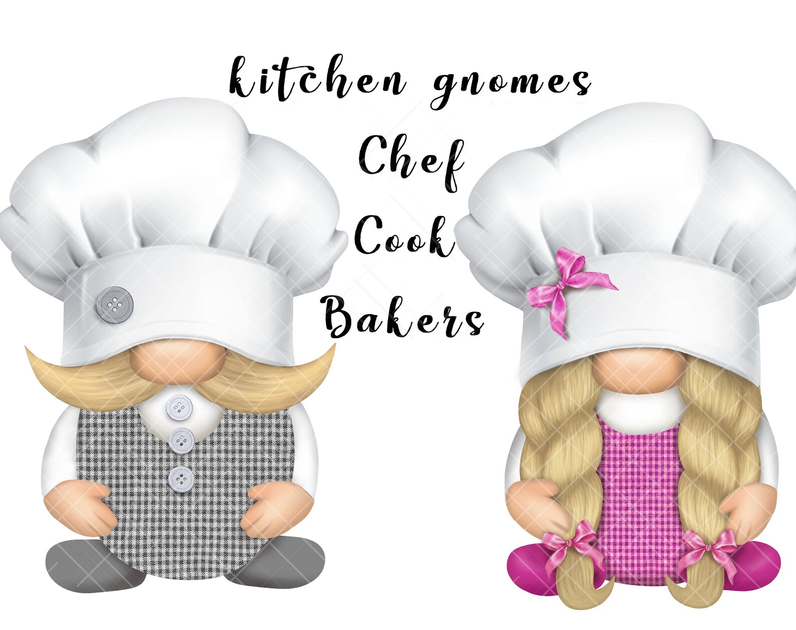 Pink Gray Chef Gnome PNG Clipart Cute Gonk Kitchen BAKER Cook - Etsy