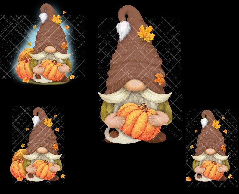 Autumn Pumpkins Gnome PNG Clipart Thanksgivin Gonk Cute Watercolor Fall ...