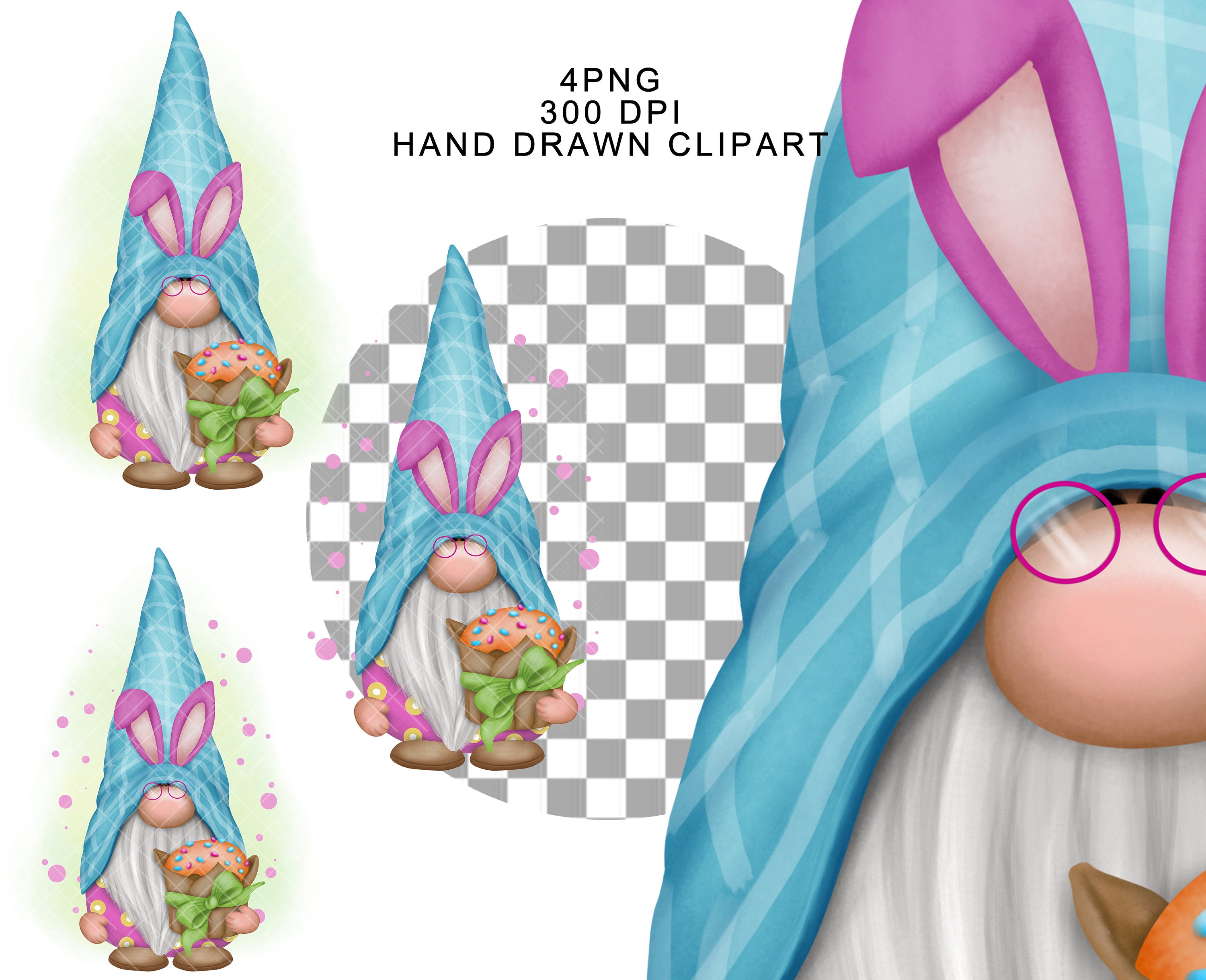 Easter Blue Gnome PNG Clipart Spring Cute Gonk Decal Tumbler - Etsy