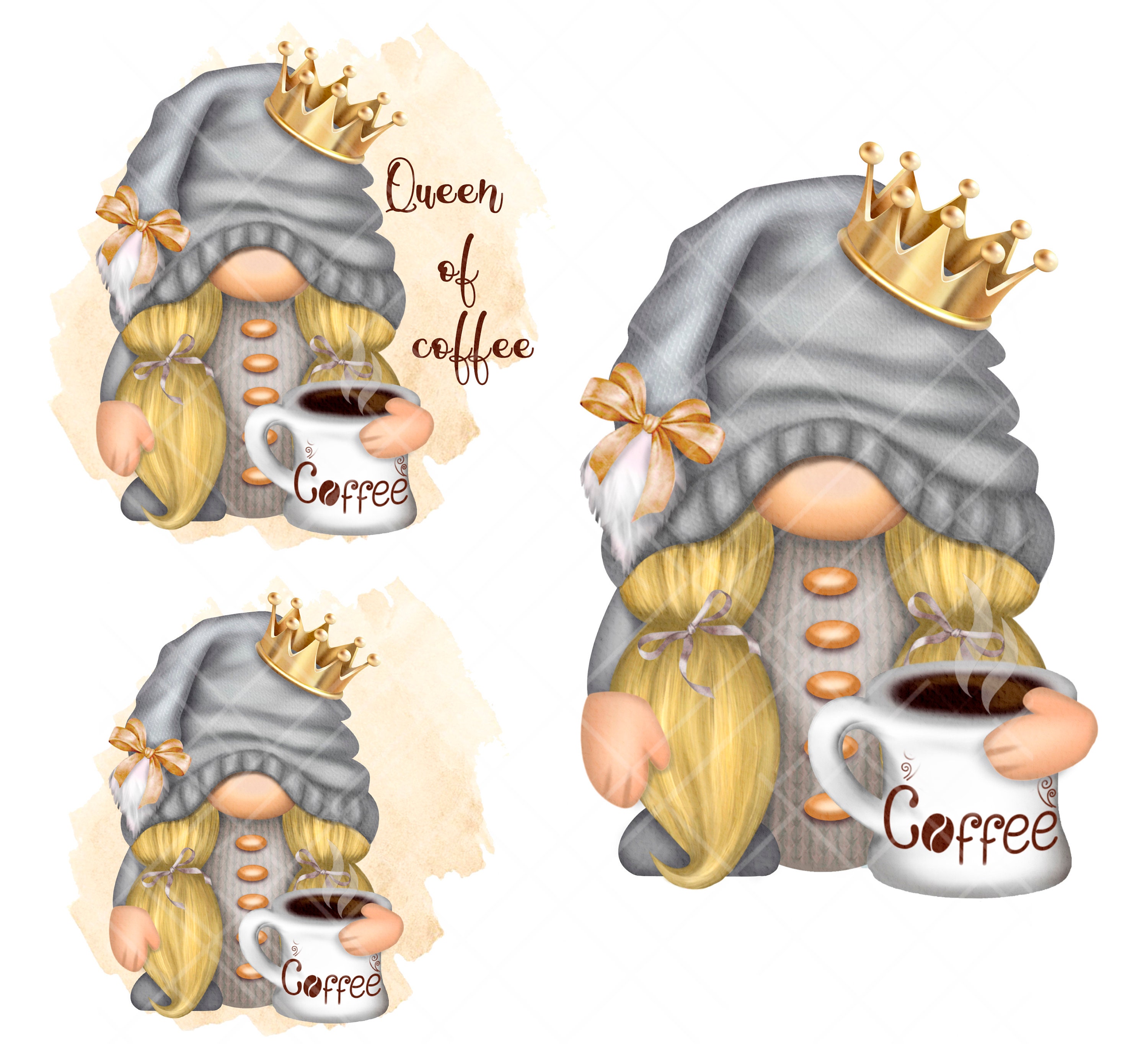 Cute Gnome PNG Clipart Coffee Gnome Gonk Coffee Decal Tumbler | Etsy