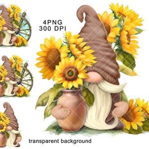 Sunflower Gnome PNG Clipart Summer Cute Gonk Sublimation Sunflower ...