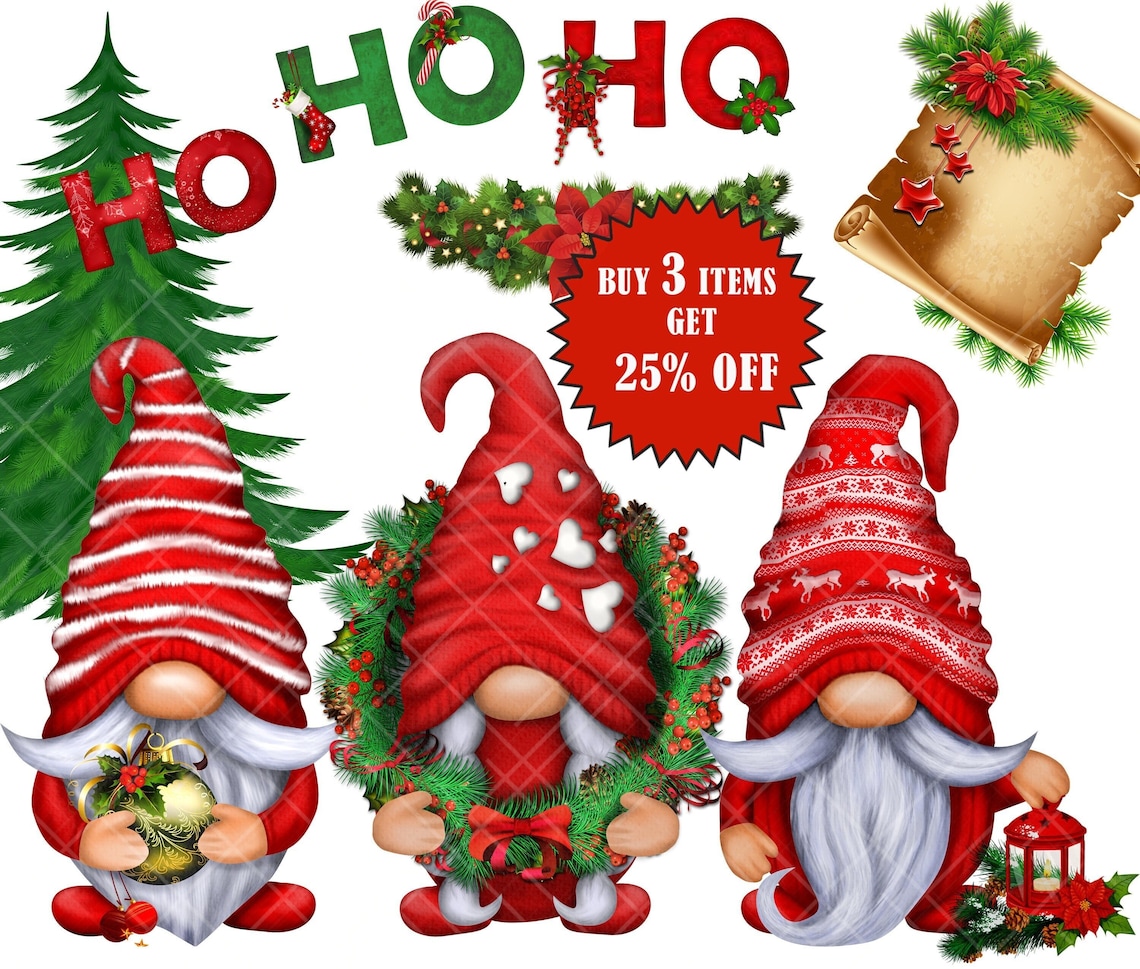 Christmas Gnomes PNG Clipart Gonk Digital Cute Gnome Red - Etsy