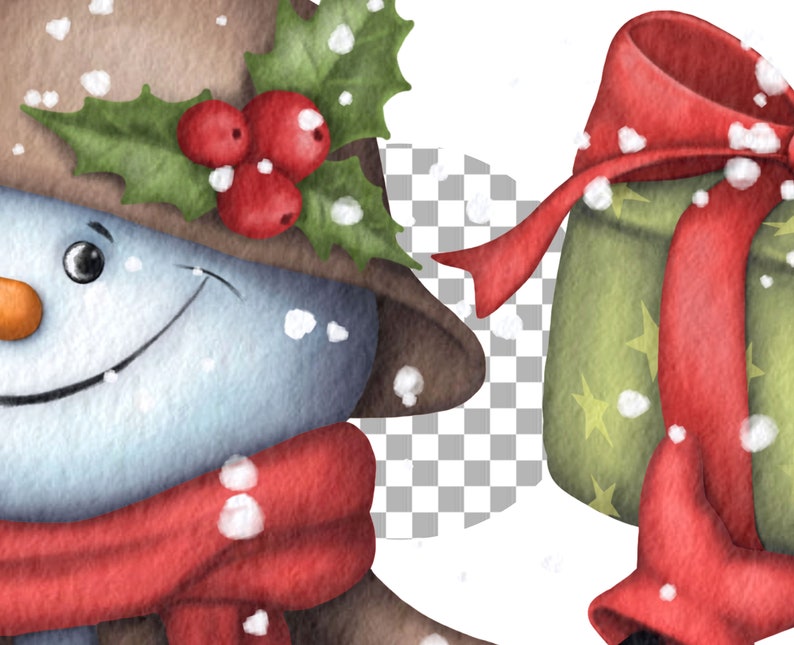 Christmas Snowman PNG Clipart Watercolor Sublimation Let It - Etsy