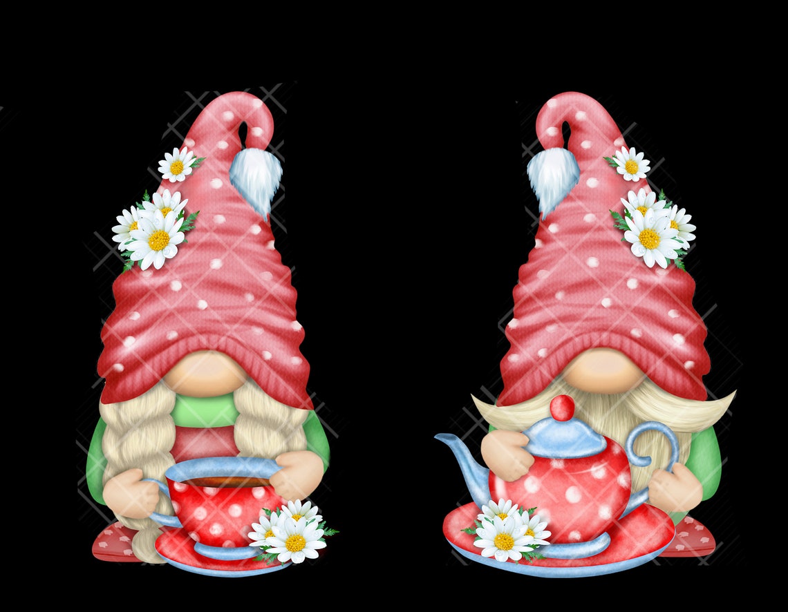 Cute Gonk Clipart Gnome PNG Tea Lovers Gift Ideas Watercolor Tumbler ...