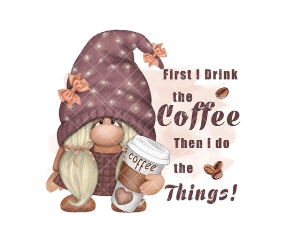Coffee Gnome PNG Clipart Cute Gonk Coffee Decal Tumbler - Etsy UK