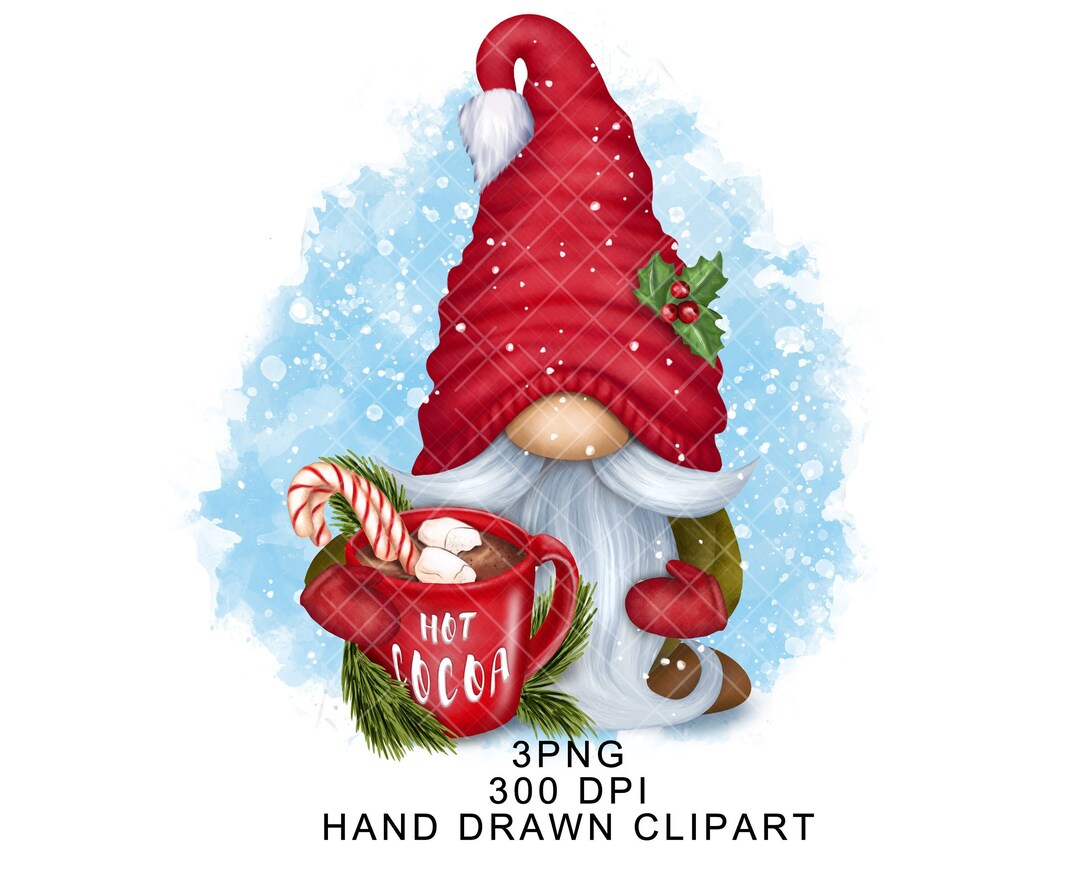 Gnome PNG Hot Cocoa Winter Clipart Digital Christmas Gonk Waterslide ...