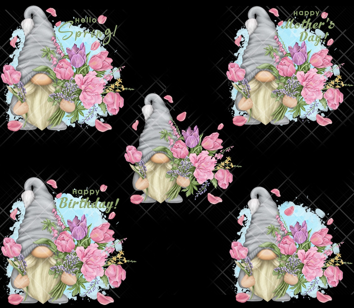 Gnome PNG Clipart Cute Gonk Hello Spring Happy Mothers Day | Etsy UK