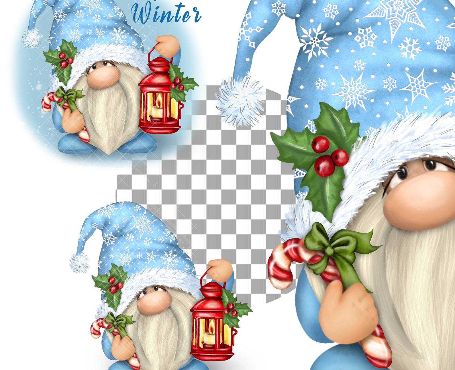 Cozy Winter Gnome Skates PNG Clipart Digital Cute Gonk - Etsy