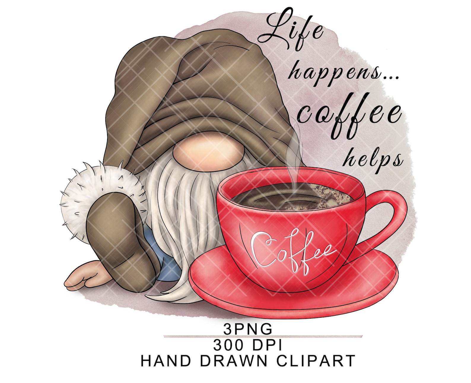 Coffee Gnome PNG Clipart Cute Gonk Coffee Decal Tumbler - Etsy