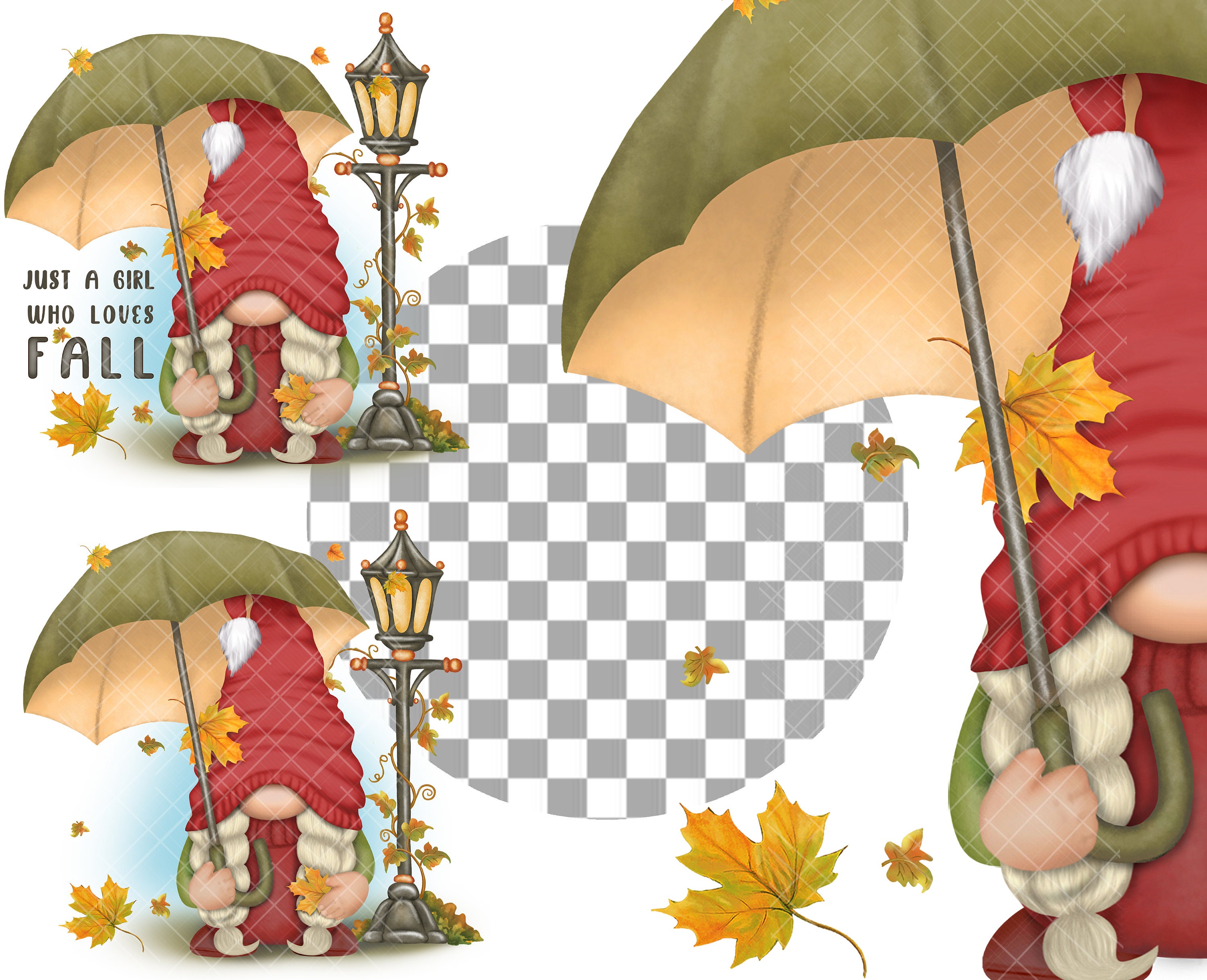 Just a Girl Who Loves Fall Gnome PNG Clipart Cute Autumn - Etsy